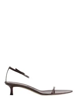 CHRISTEN Leather Ankle-strap Sandals - Brown