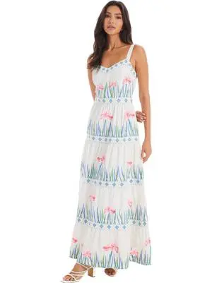 Allison Embroidered Lila Dress - Multicolor / White