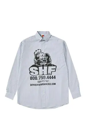 SKY HIGH FARM WORKWEAR Chicken Button Down Shirt - Blue