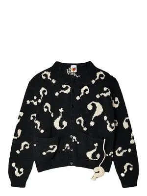 SKY HIGH FARM WORKWEAR Question Mark Cardigan - Black