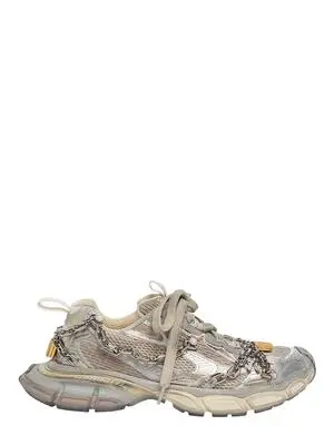 Balenciaga 3xl Chain Mesh Fashion Sneakers - Cream/silver
