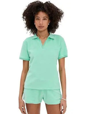 Hunza G Terry Toweling Polo Green