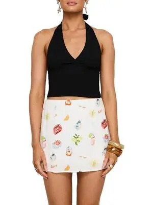 Princess Polly Caraliia Printed Mini Skirt - White / Multi