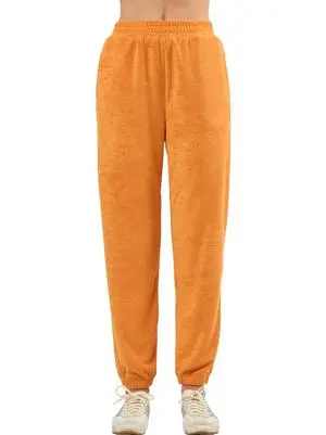 VIENS AVEC MOI Terry Lounge Pants - Orange
