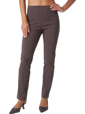 FRANNE GOLDE All Season Tapered Pull-on Stretch Trousers - Bark
