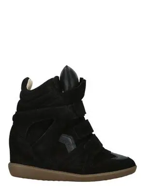 Isabel Marant Suede Bekett Wedge Sneakers Black-10