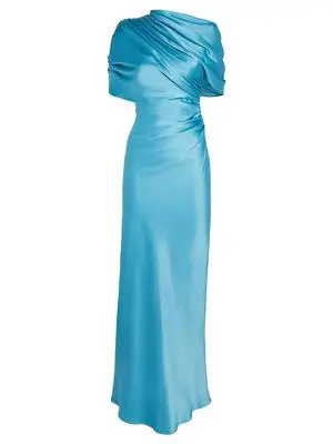 Stella McCartney Satin Draped Gown - Blue