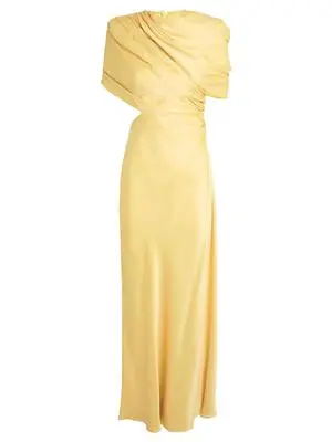 Stella McCartney Satin Draped Gown Yellow
