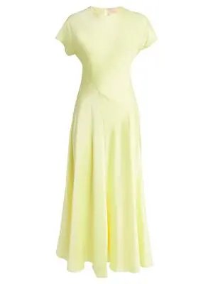 ROKSANDA Adriana Asymmetrical Silk Midi Dress - Yellow