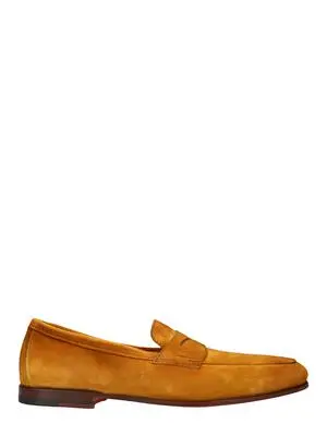 Santoni Suede Carlo Penny Loafers - Yellow