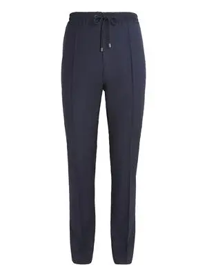 Pal Zileri Stretch-Wool Drawstring Trousers Navy