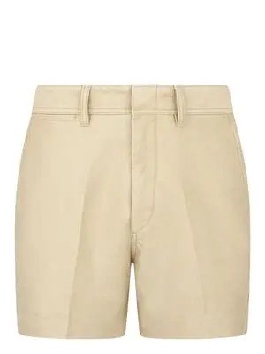 TOM FORD Brushed Cotton Tailored Shorts - Beige