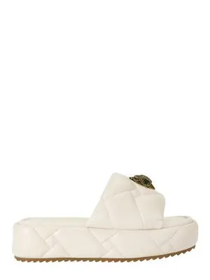Kurt Geiger Leather Kensington Flatform Sandals - Beige