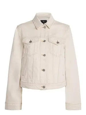7 For All Mankind Denim Trucker Jacket - Ivory
