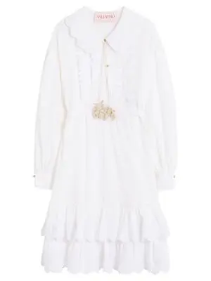 Valentino Garavani Ruffle-detail Mini Dress - White