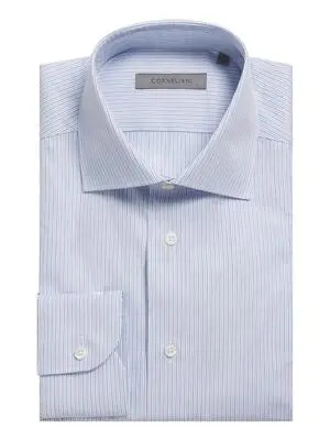 Corneliani Cotton Stripe Formal Shirt - Navy