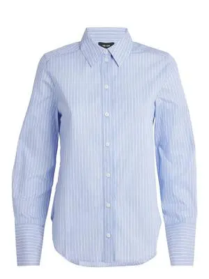 ME+EM Cotton Striped Shirt - Blue