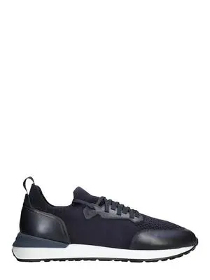 Magnanni Leather-trim Grafton Sneakers - Navy