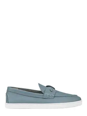 CHRISTIAN LOUBOUTIN Christian Louboutin Chambeliboat Leather Loafers Grey