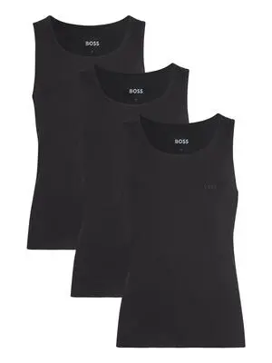 BOSS Cotton Logo Tank Top - Black