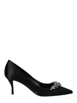 ROGER VIVIER Satin Embellished Efflorescence Pumps 65 - Black