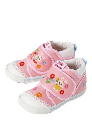 MIKI HOUSE Chieco Velcro Booties - Pink