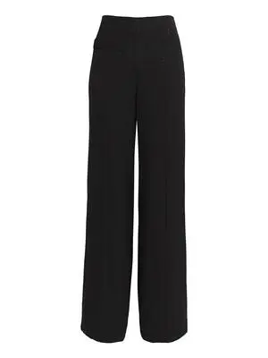 Sandro Sequin-pinstripe Wide-leg Trousers - Black