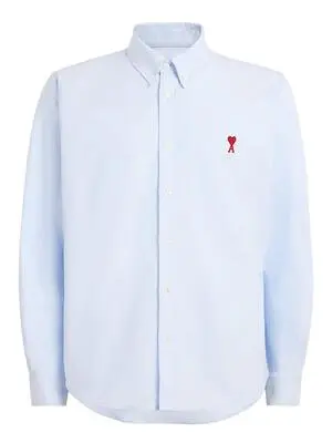 AMI Paris Cotton De Coeur Shirt - Blue