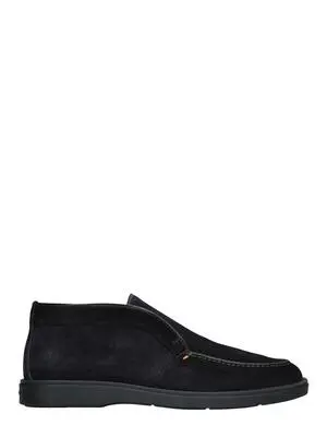 Santoni Suede Detroit High-top Loafers - Navy