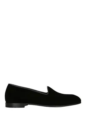 Zegna Velvet Gala Loafers - Black