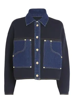 Sandro Contrast Cardigan - Blue