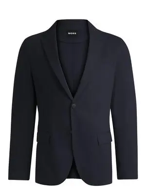 BOSS Linen-blend Slim Blazer - Blue