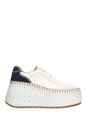 Chloé Leather Nama Runner Platform Sneakers - White