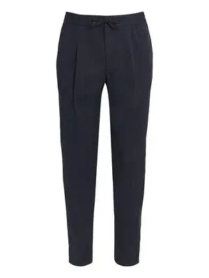 SLOWEAR Cotton-Blend Tailored Trousers Navy