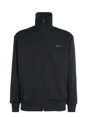 Play Comme Des Garcon Zip-up Heart Sweatshirt - Black