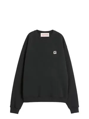 Valentino Garavani Cotton Chez Sweatshirt - Black