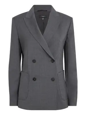 Max Mara Virgin Wool Double-breasted Blazer - Grey