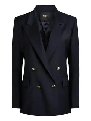 Maje Double-breasted Blazer - Blue