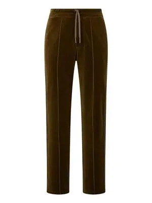 TOM FORD Cotton-blend Velour Sweatpants Green