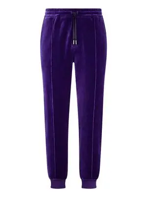TOM FORD Cotton-blend Velour Sweatpants - Purple