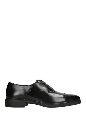 Santoni Leather Oxford Shoes - Black
