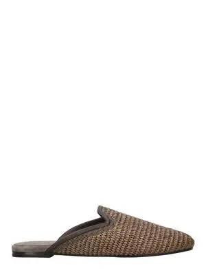 Brunello Cucinelli Woven Tasman Slides - Brown