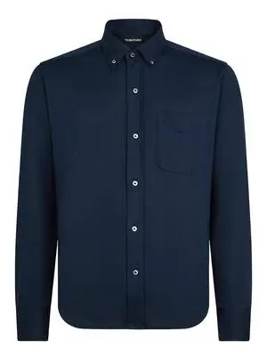 TOM FORD Silk-cotton Shirt - Navy
