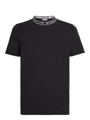Moncler Cotton Logo-trim T-shirt - Black
