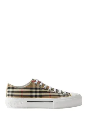 Burberry Cotton Check Sneakers - Beige