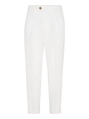 Brunello Cucinelli Linen-cotton Leisure Trousers - White