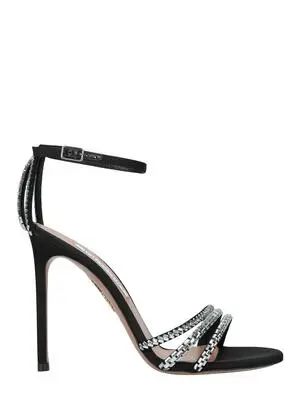 AQUAZZURA Suede Embellished Milagros 105 Sandals - Black