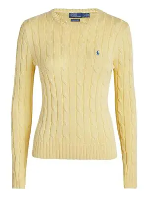 Polo Ralph Lauren Cotton Cable-knit Julianna Sweater Yellow
