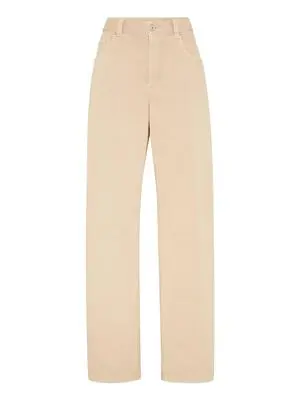 Brunello Cucinelli Garment-dyed Wide-leg Jeans - Beige