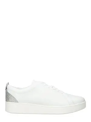 Fitflop Rally Leather Sneakers - Silver
